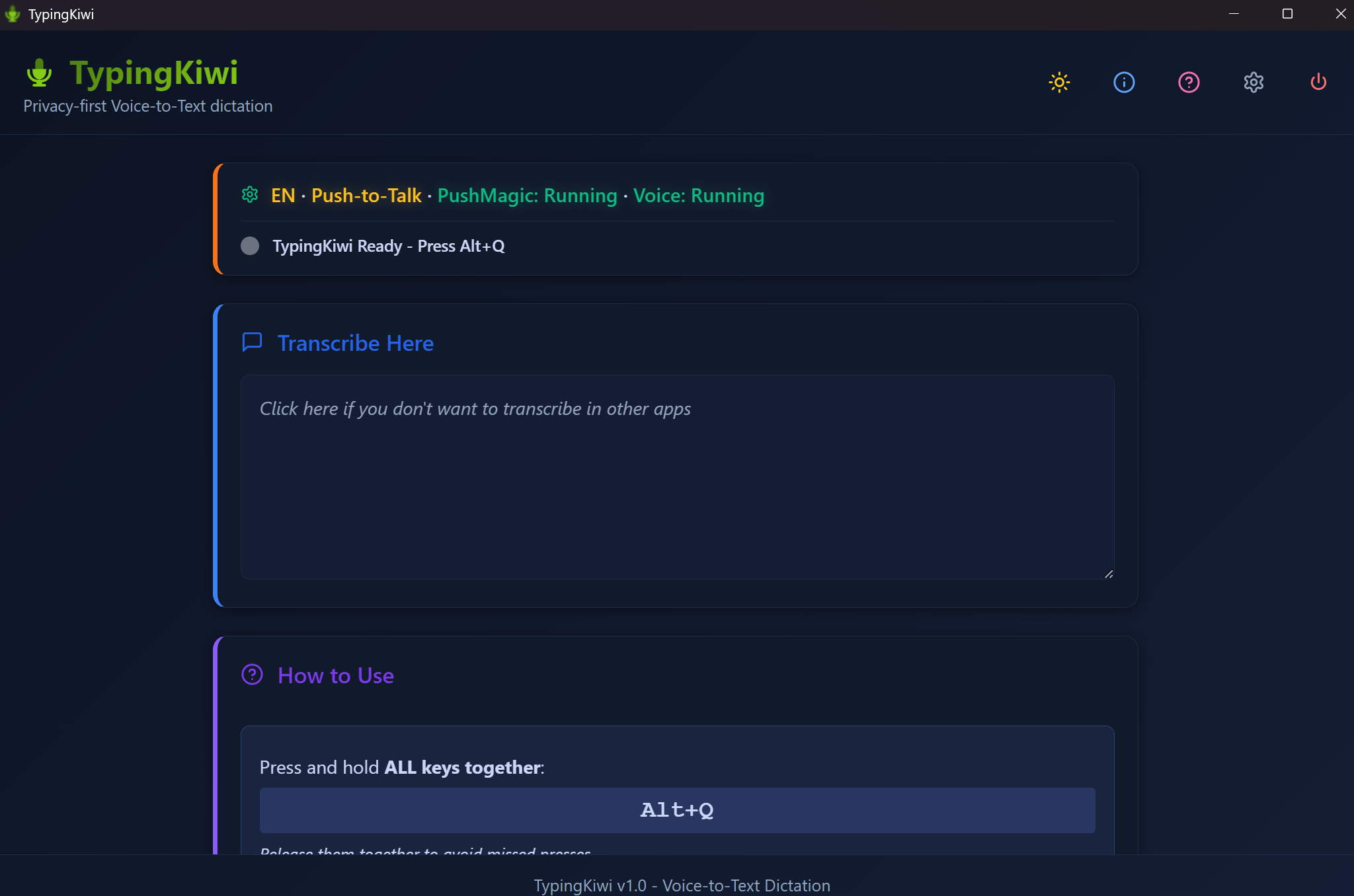 TypingKiwi | Private Offline Voice Dictation for Windows