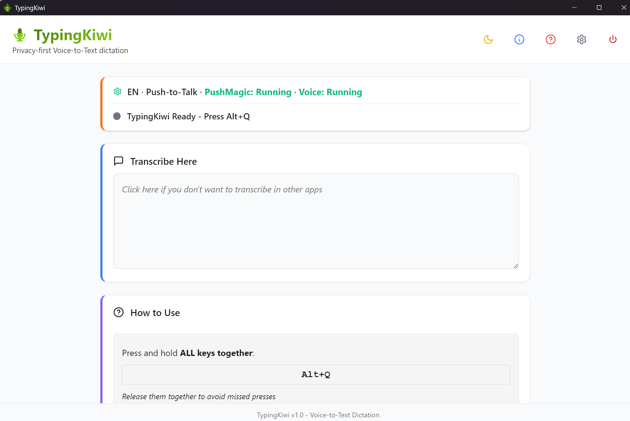 TypingKiwi | Private Offline Voice Dictation for Windows